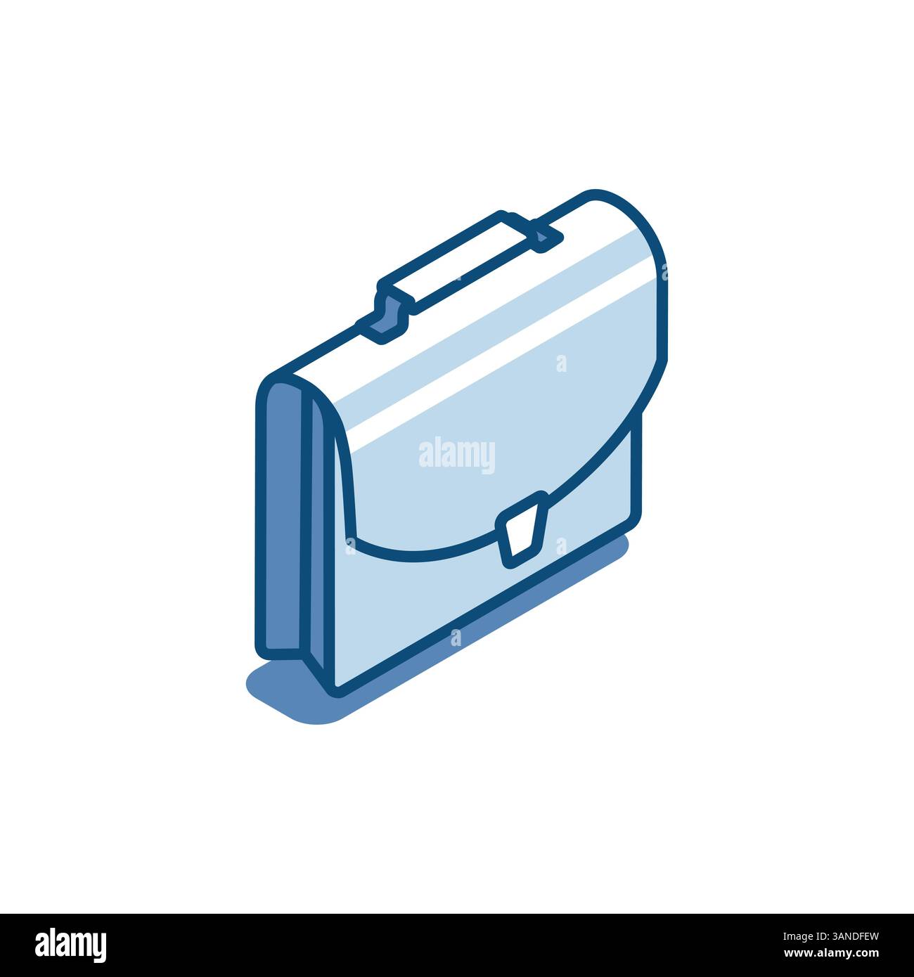 isometric vector briefcase business linear icon, in color on a white ...