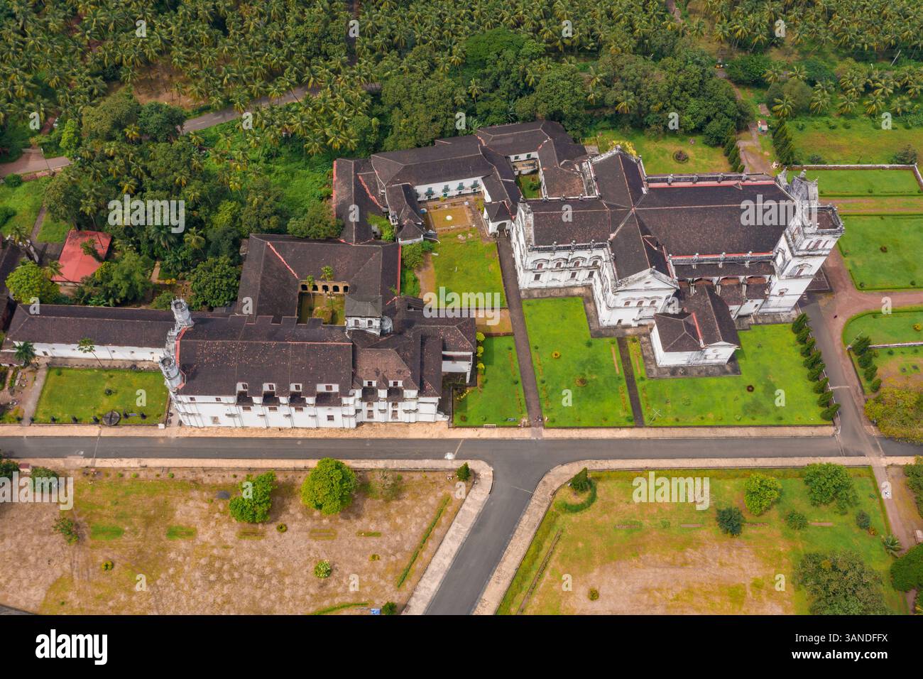Aerial view of the Sé Catedral de Santa Catarina, old Goa, India Stock ...