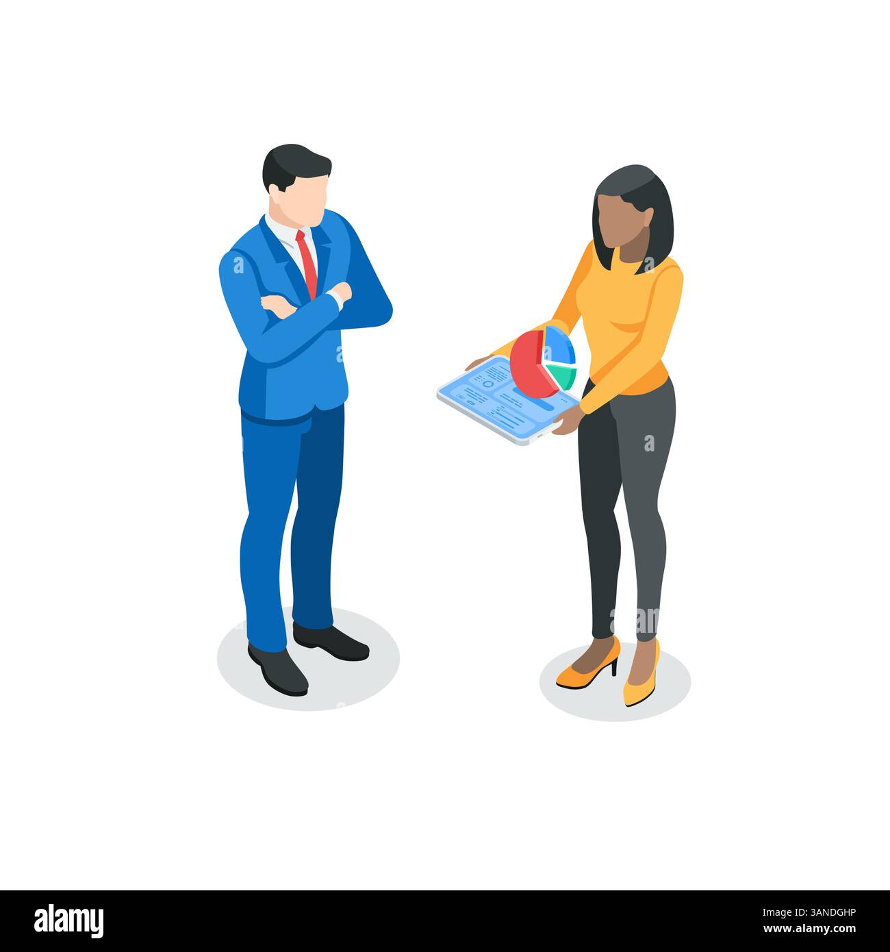 Worker on tablet screen Stock Vector Images - Alamy