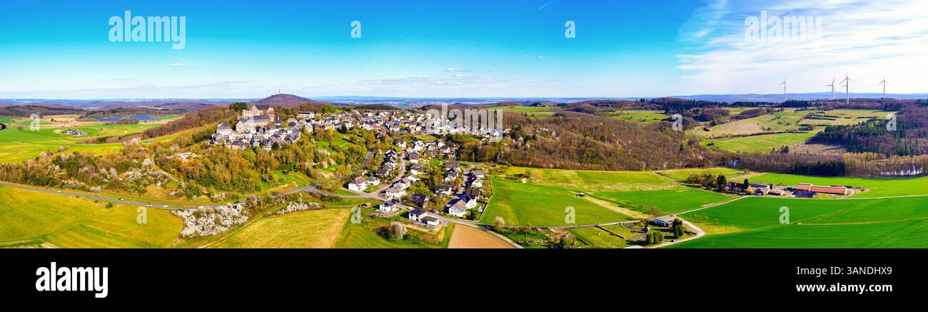 the historic german village and castle of hohensolms panorama Stock ...