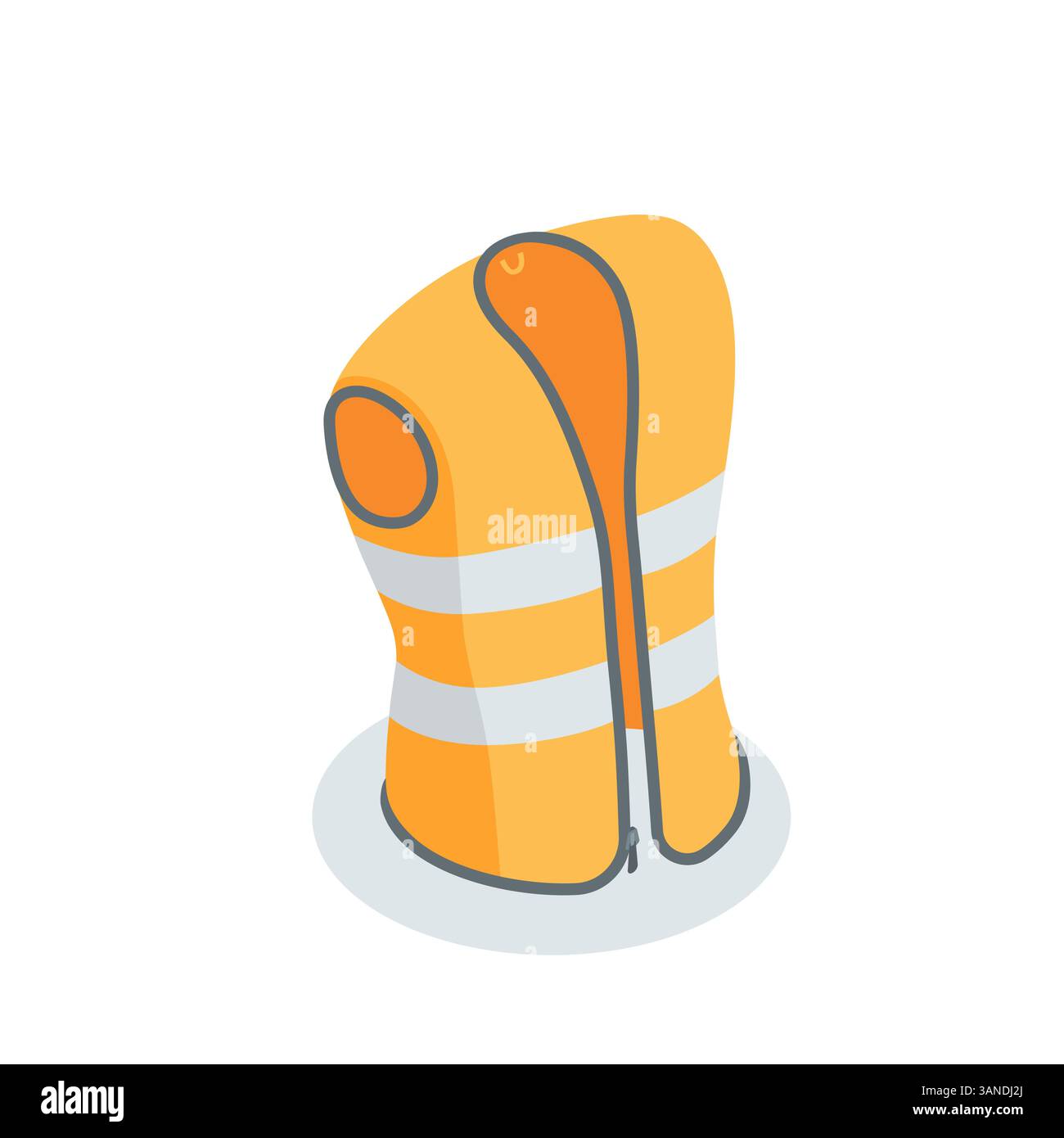 isometric vector construction reflective vest, in color on a white ...