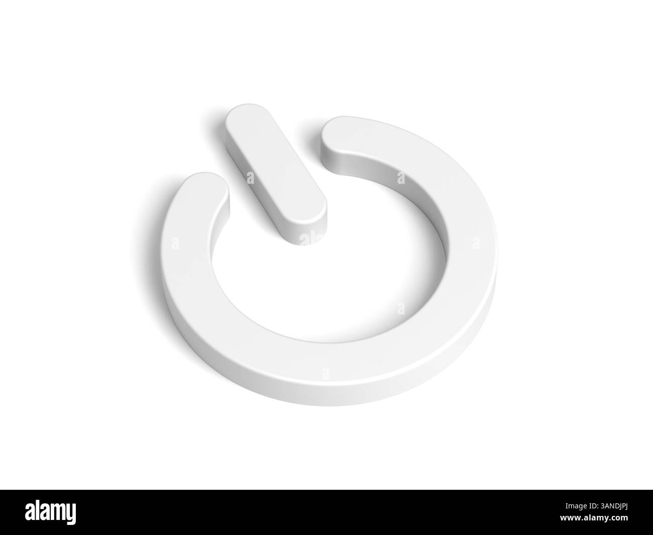Power button icon isolated on white background. 3d illustration Stock ...