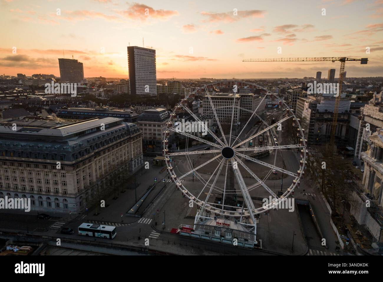 Aerial view of Poelaert Place Ferris Wheel surrounded by beautiful ...