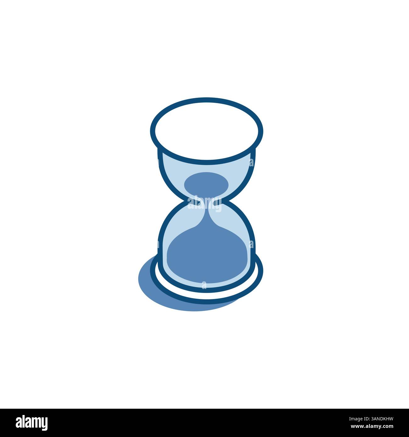 isometric vector hourglass linear icon, in color on a white background ...