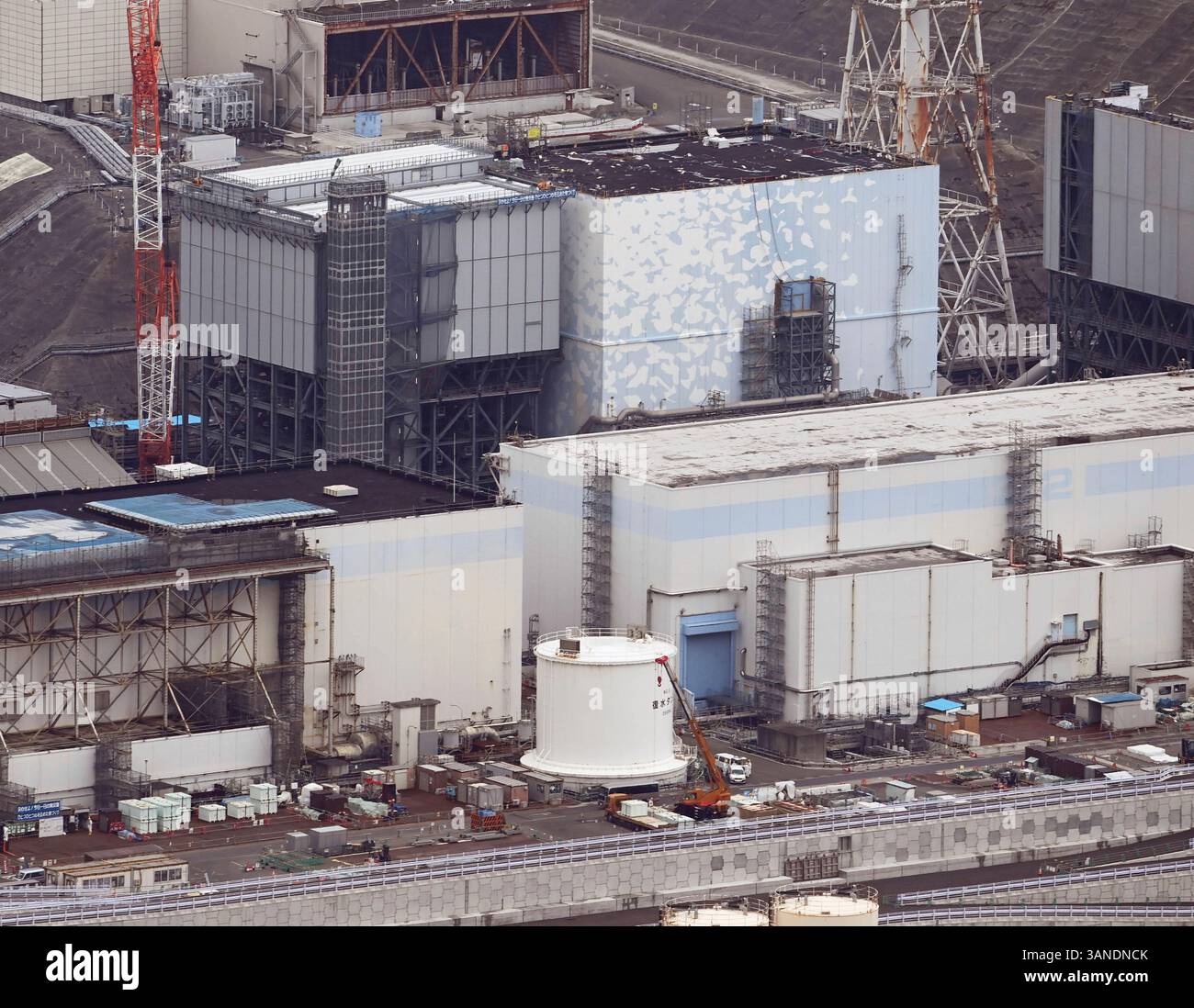 An aerial photo shows Fukushima Daiichi Nuclear Power Plant unit 2 in ...