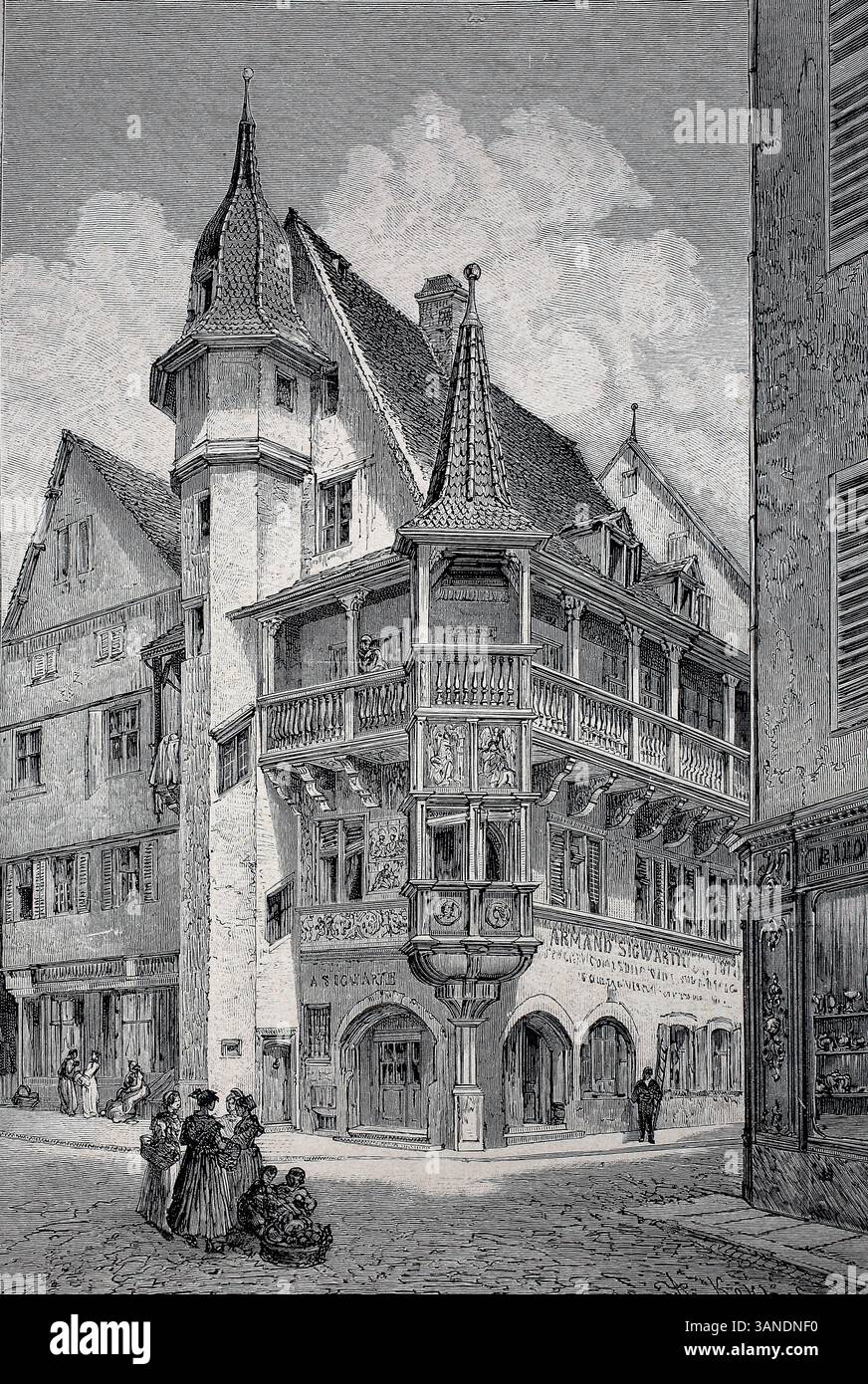 The Pfisterhaus in Colmar around 1880. The house was built in 1537 in ...