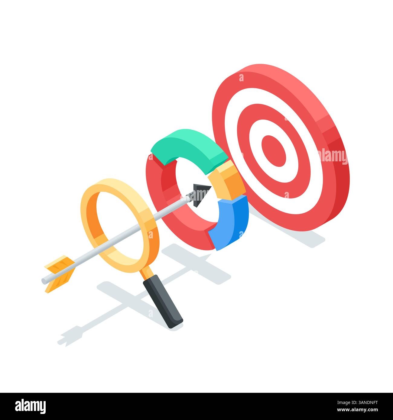 Magnifying glass statistics pie Stock Vector Images - Alamy