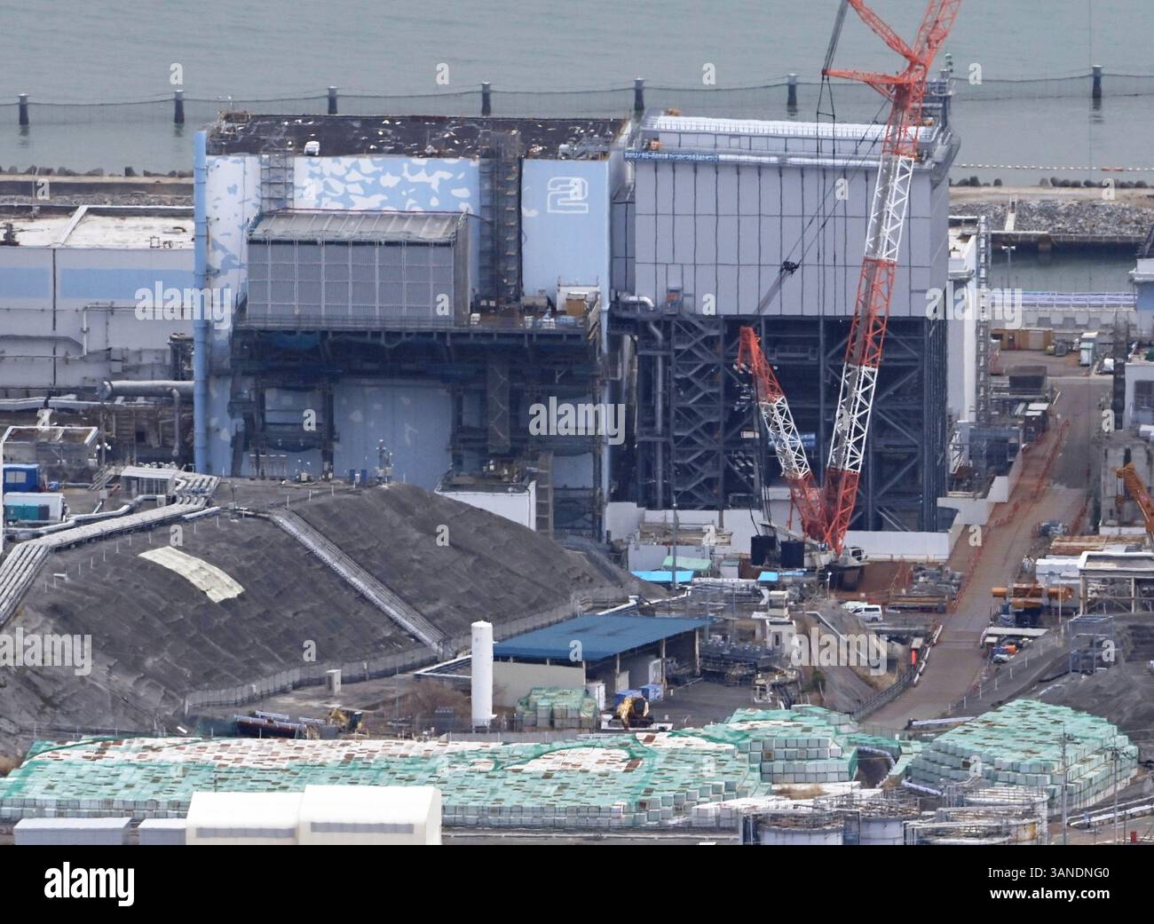 An aerial photo shows Fukushima Daiichi Nuclear Power Plant unit 2 in ...