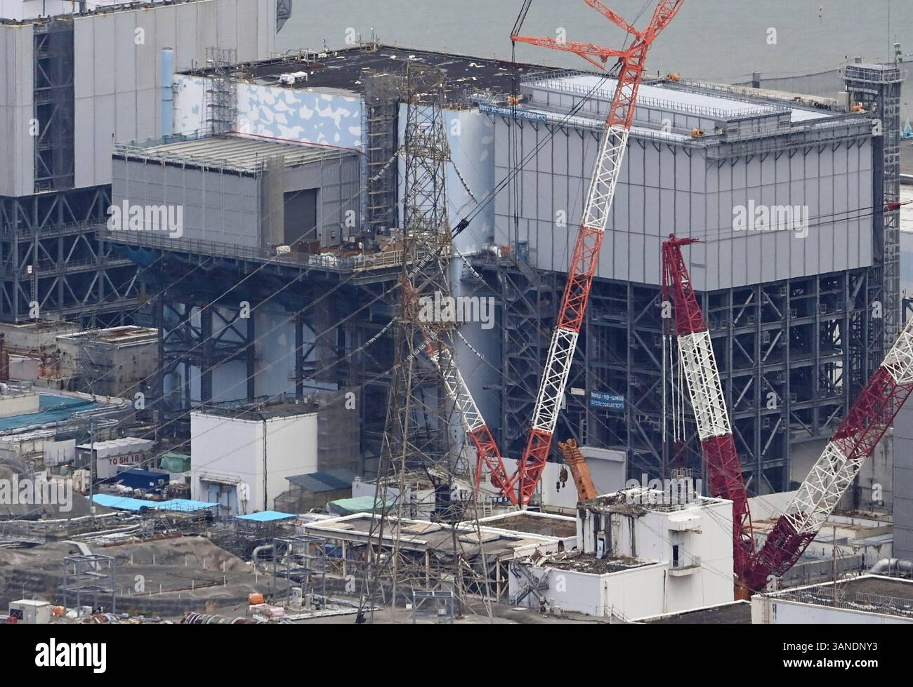 An aerial photo shows Fukushima Daiichi Nuclear Power Plant unit 2 in ...