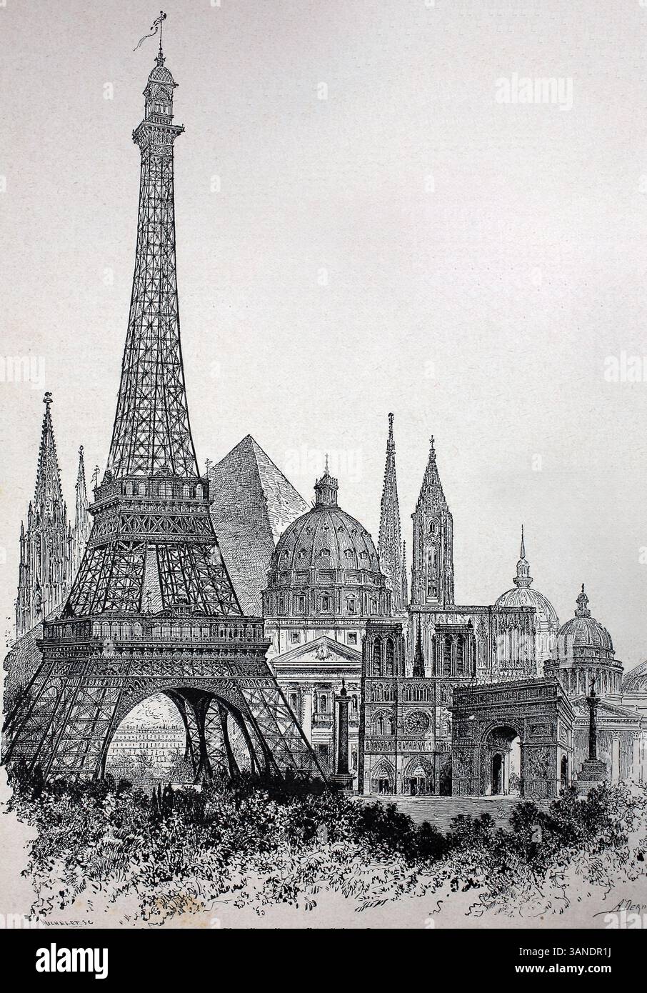 Height comparison of buildings from the perspective of Paris, from left ...