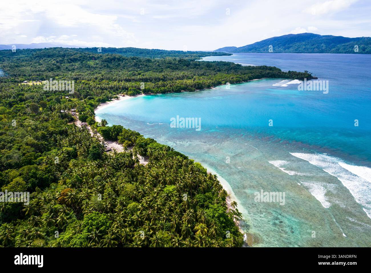 Aerial View of Coastline, Musho Island, Wewak, East Sepik Province ...