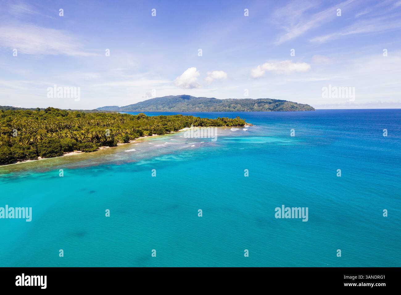 Aerial Drone View of Turquoise Sea of Musho Island, Wewak East Sepik ...