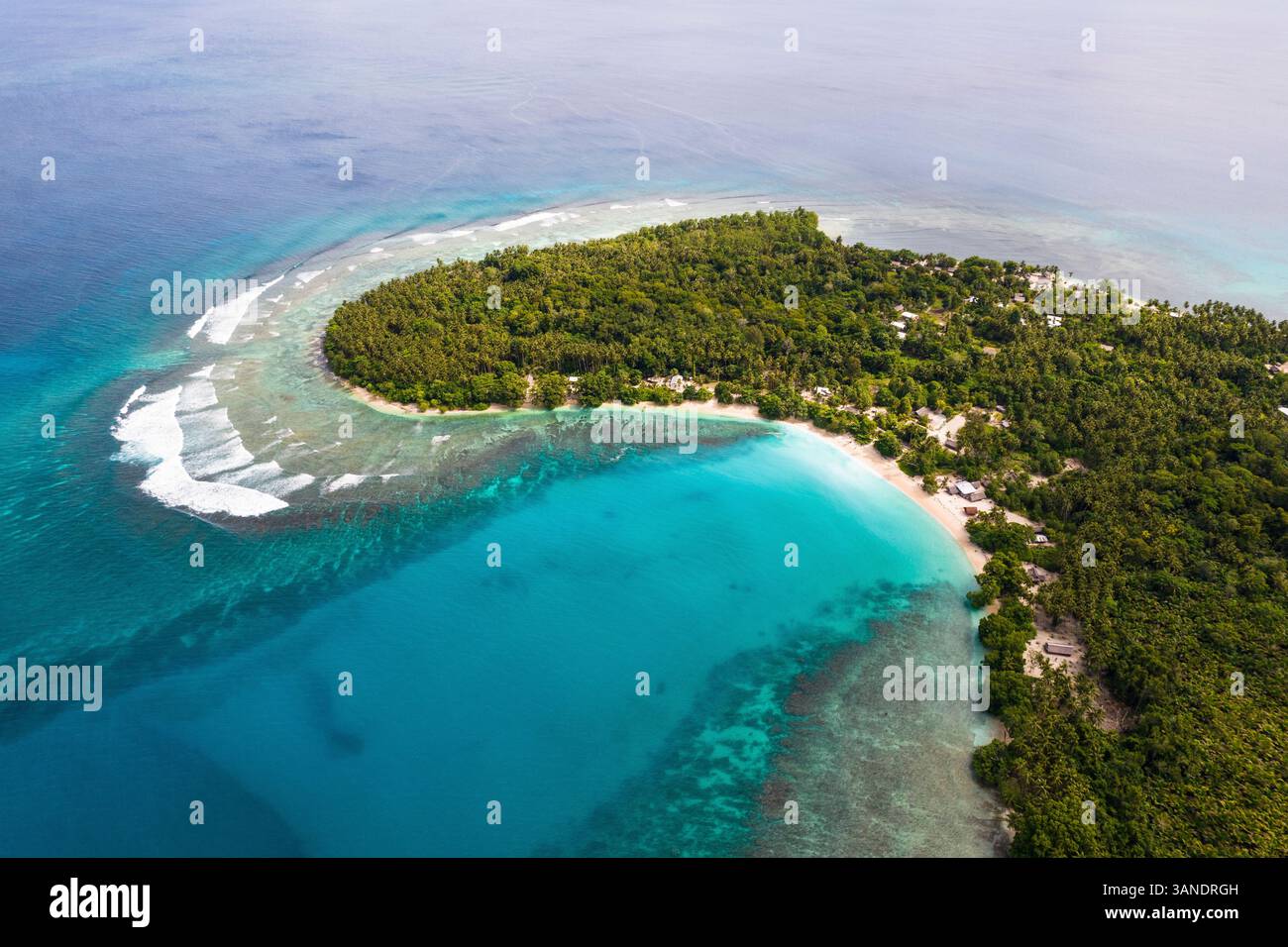 Aerial View of Bay of Musho Island, Wewak, East Sepik Province, Papua ...