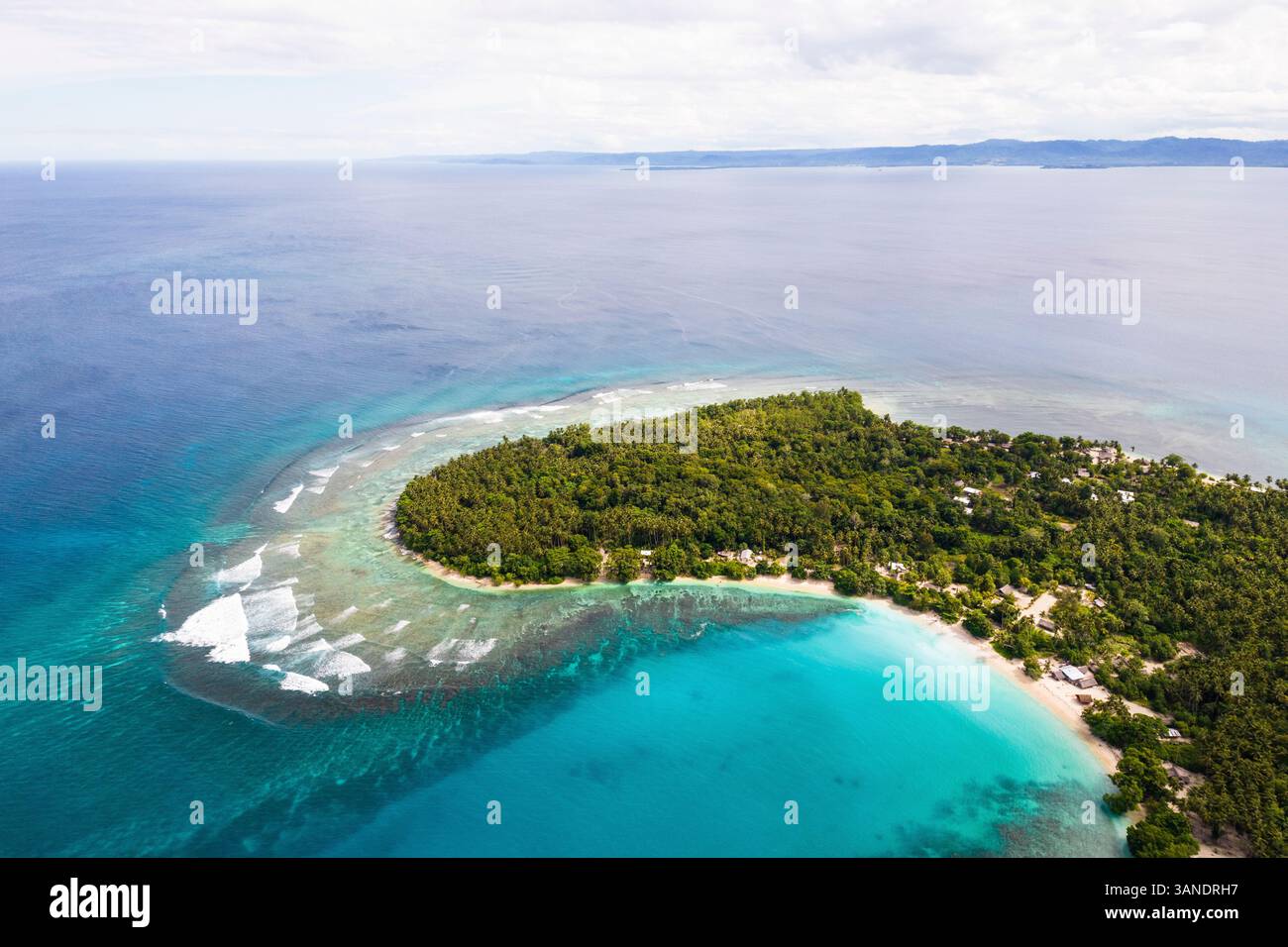 Aerial View of Coast of Musho Island, Wewak, East Sepik Province, Papua ...
