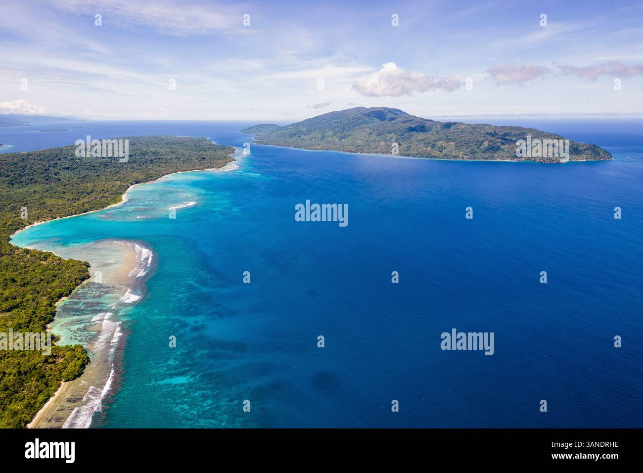 Aerial Drone Above Coastline of Musho Island, Wewak East Sepik Province ...