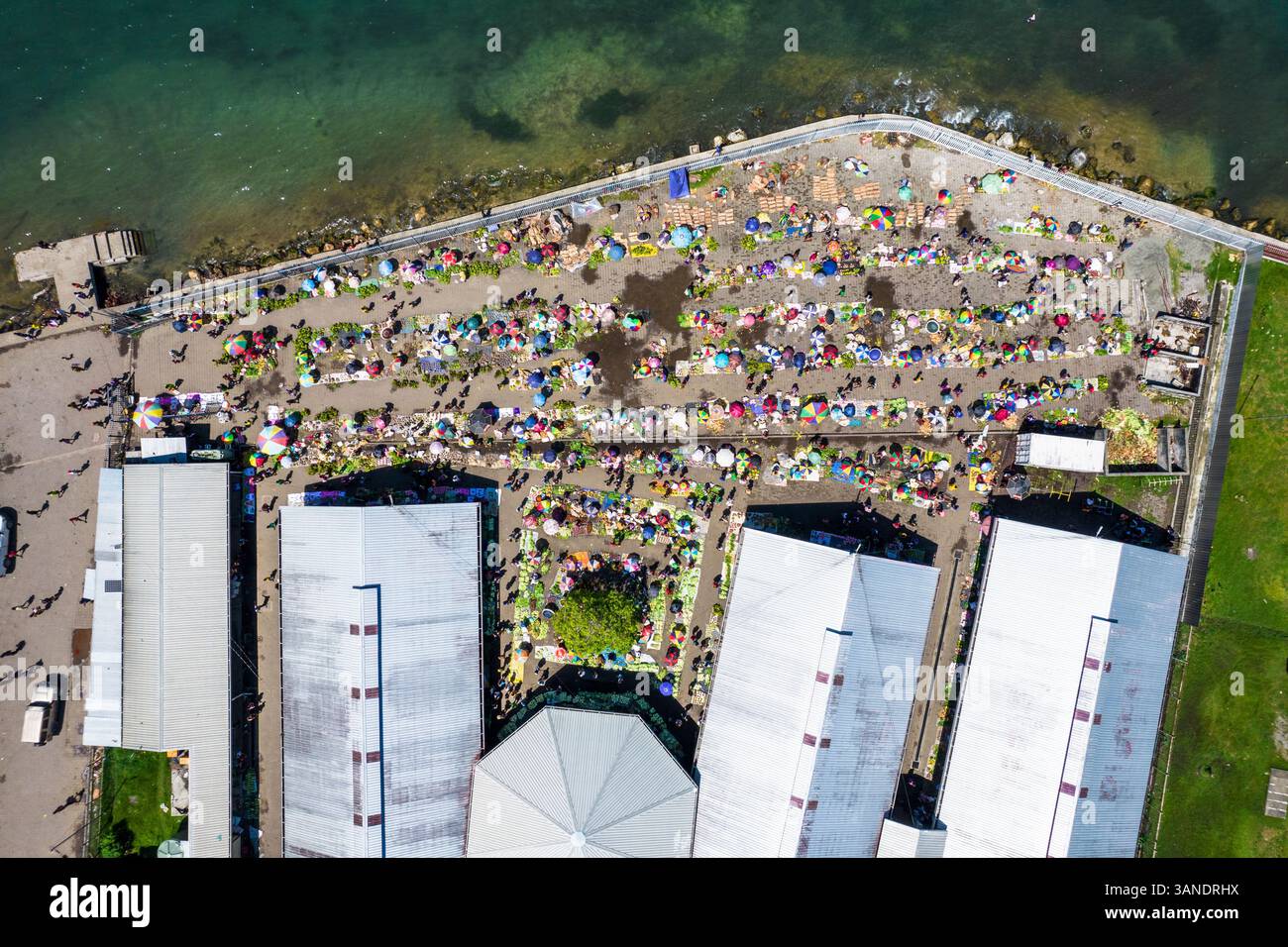 Aerial Drone View of Wewak Town Jetty, Fish Market and Fisheries ...