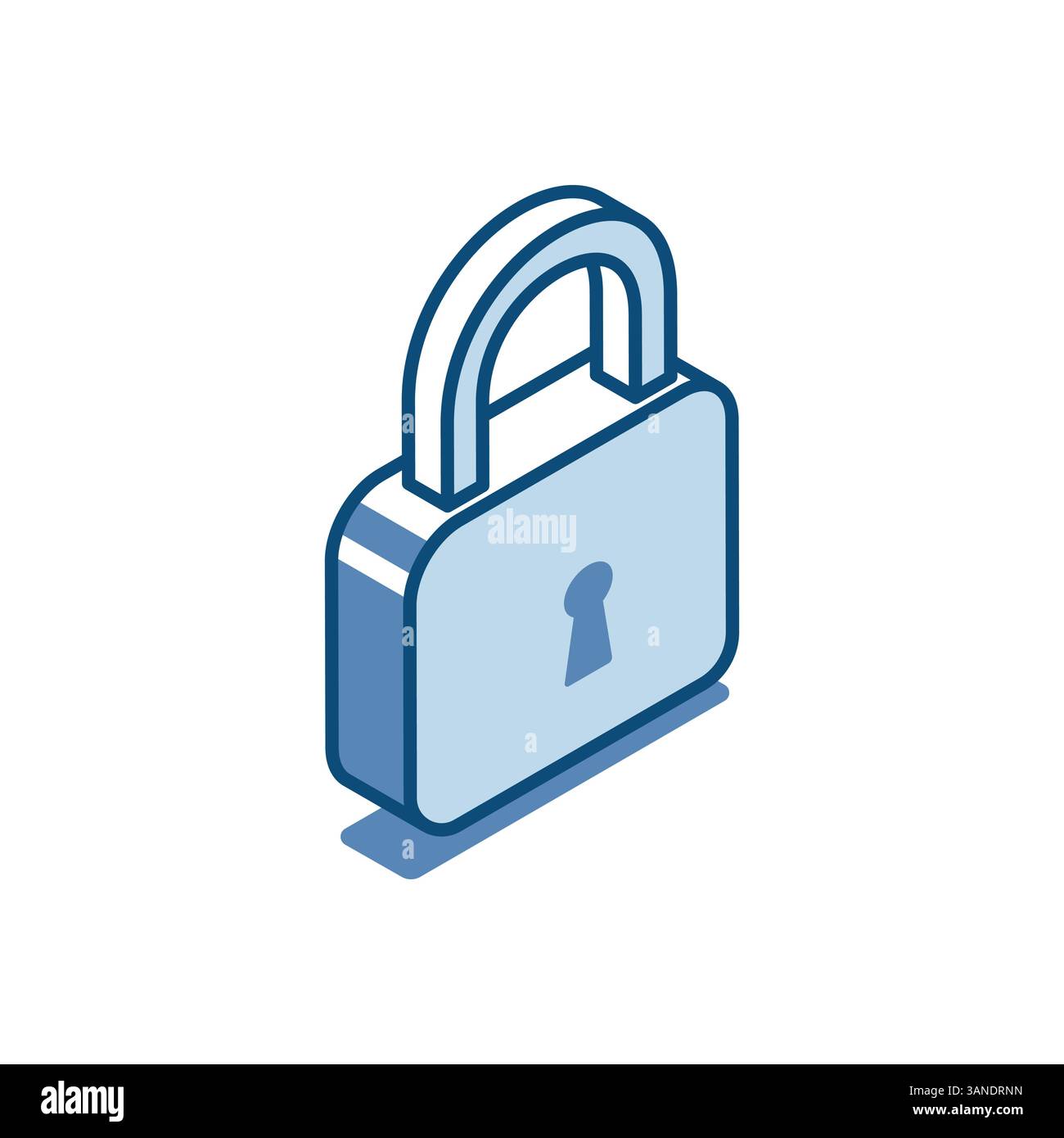 isometric vector padlock linear icon, in color isolated on white ...