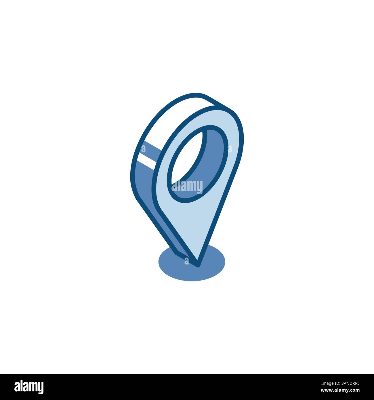 isometric vector location linear icon, in color on white background, geolocation or destination ...