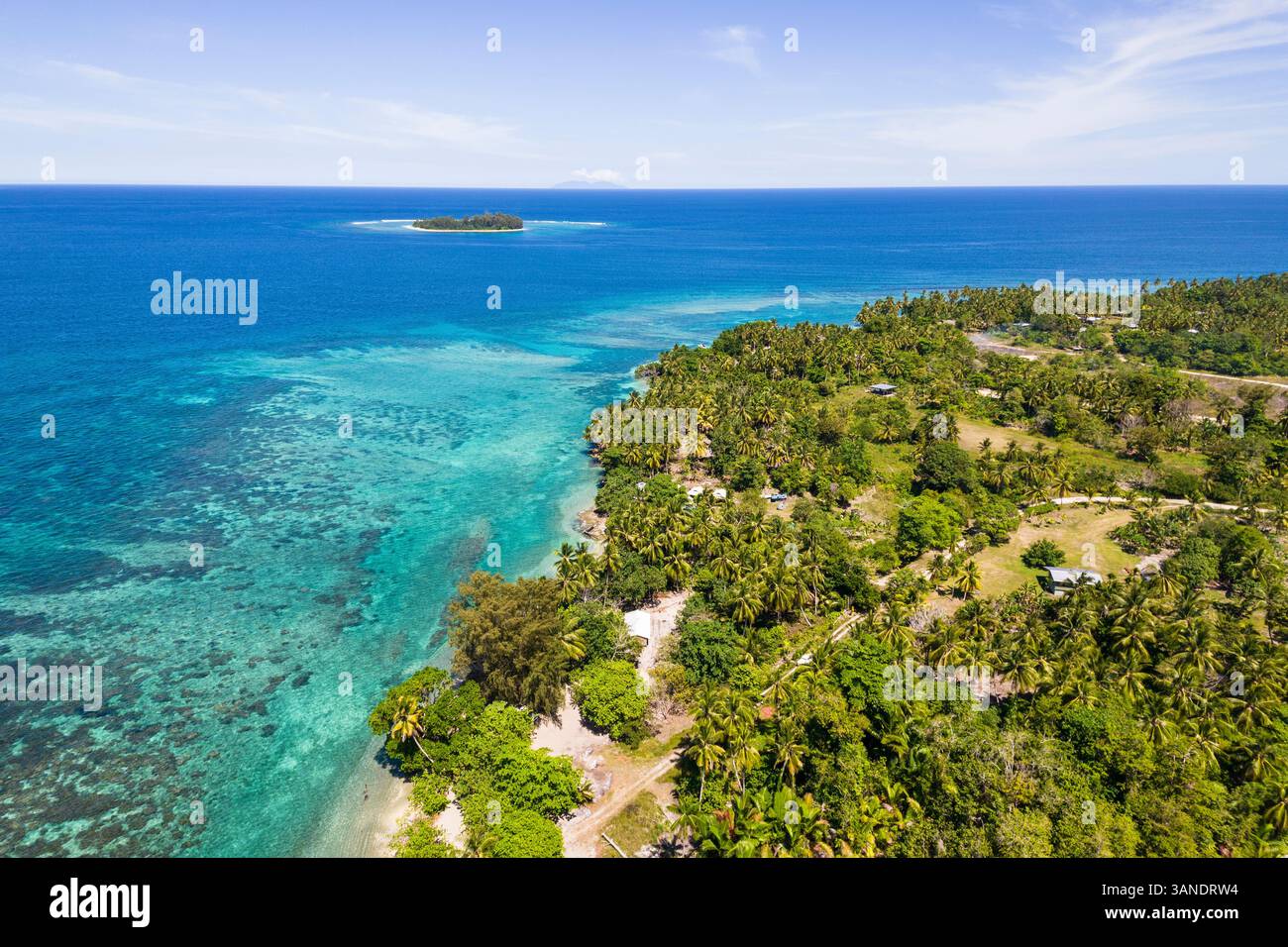 Aerial Drone View of Coast of Cape Wom, Wewak, East Sepik Province ...