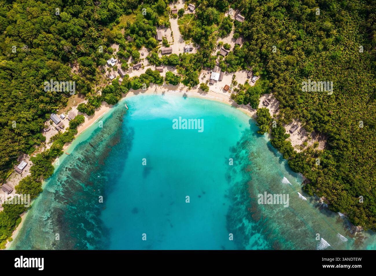 Aerial View of Wooden Houses on the Coast, Musho Island, Wewak, East ...