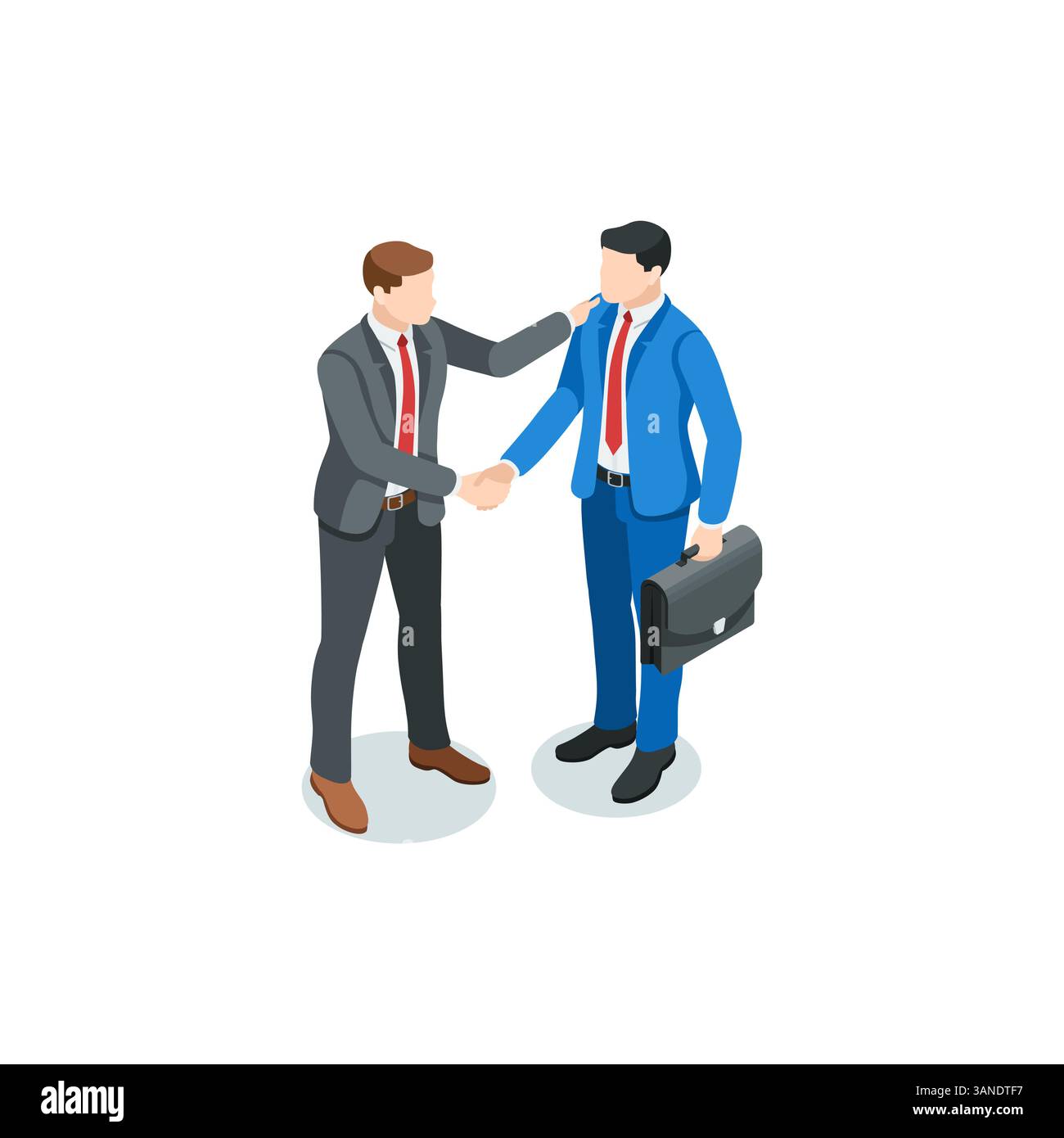 isometric vector business man greeting another man by patting him on ...