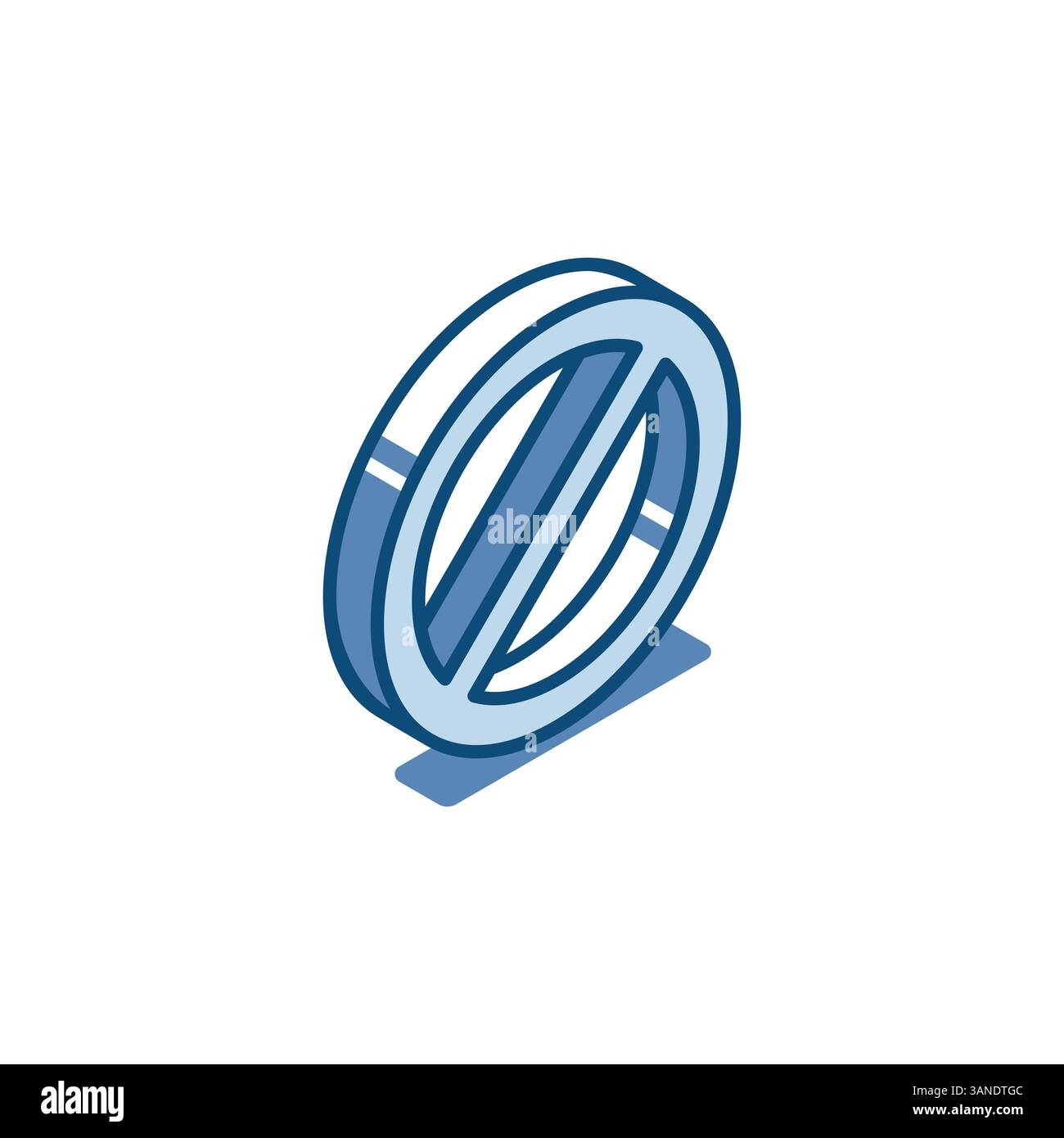 isometric vector prohibition sign linear icon, on white background ...