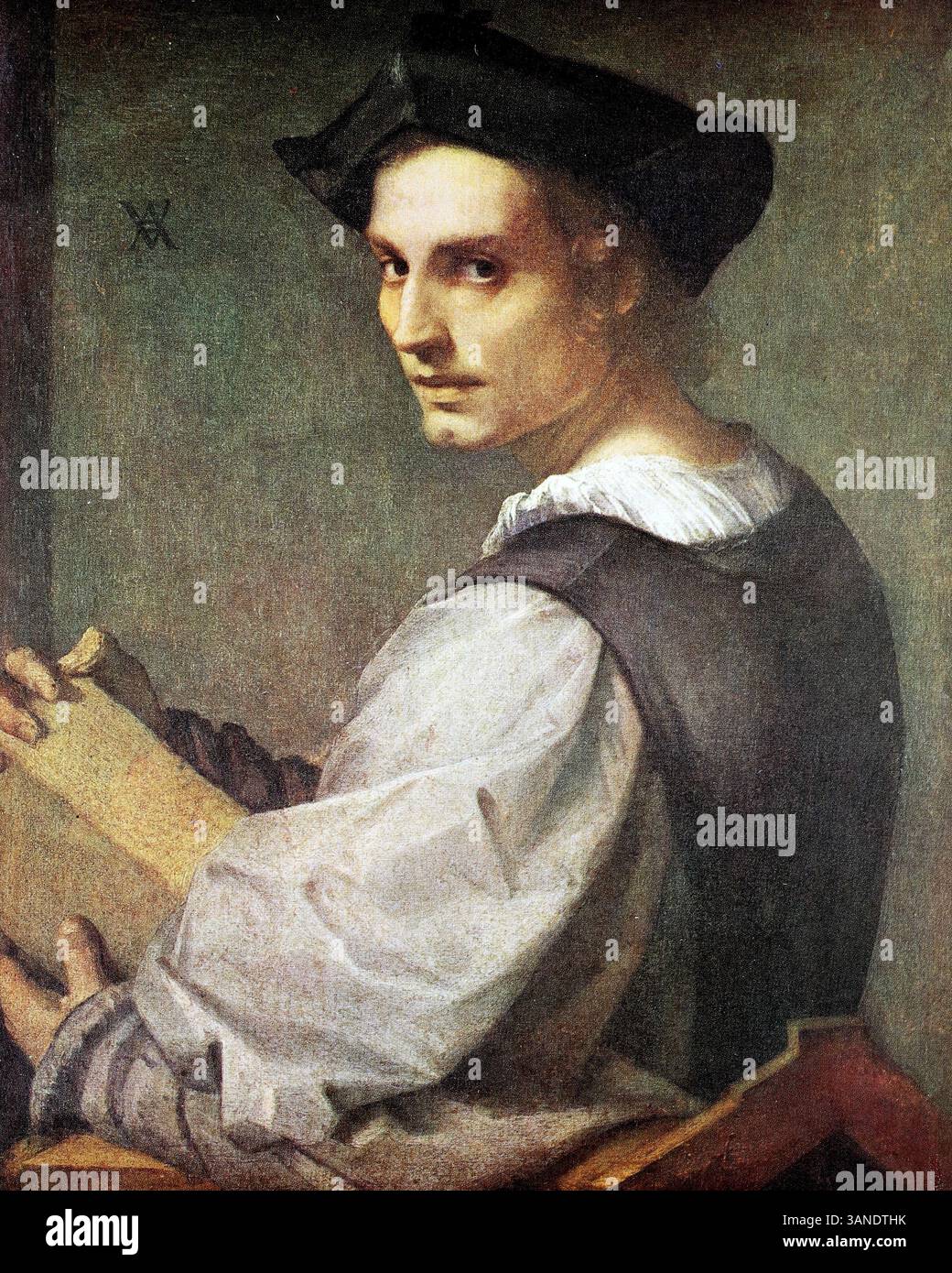 "Portrait of a Sculptor, painting by Andrea del Sarto, actually Andrea ...