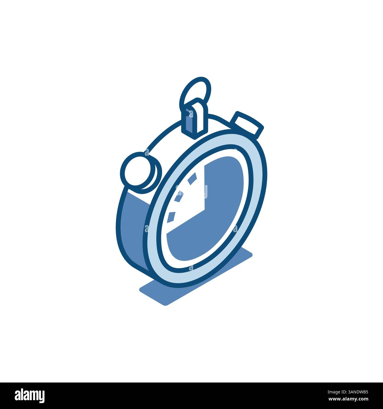 isometric vector stopwatch linear icon, in color on a white background ...