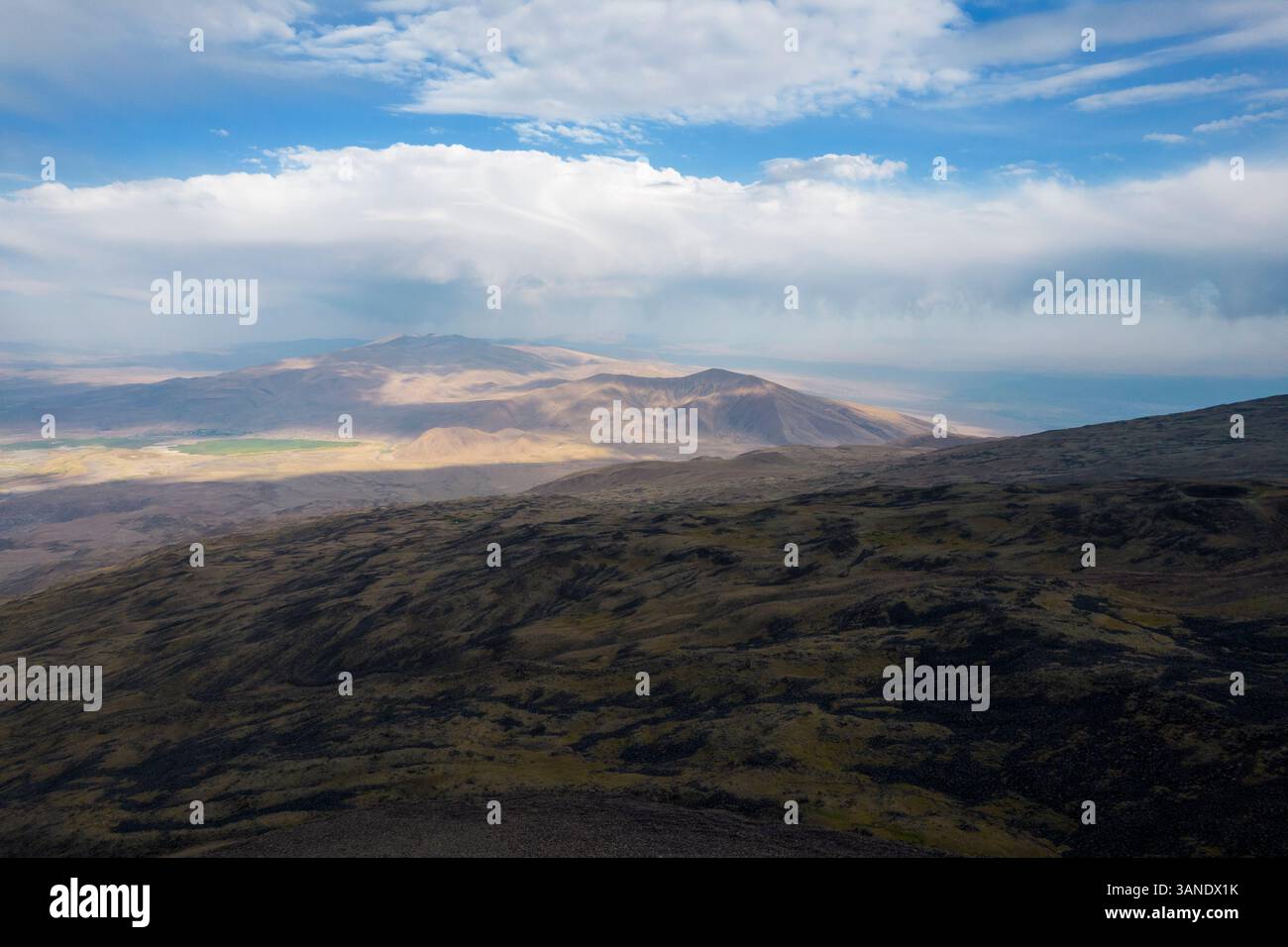 Aerial Drone View of Valley of the Mountain Ararat, Agri, Turkey Stock ...
