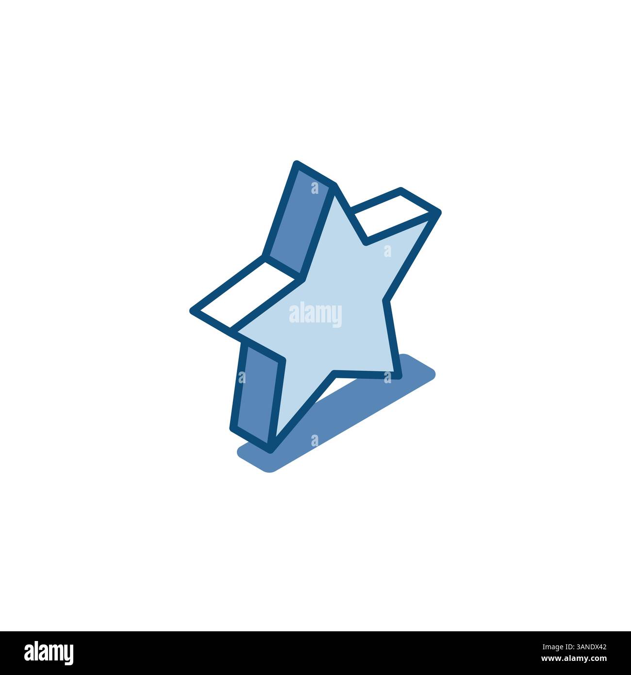 isometric star linear icon, in color on white background, rating and ...
