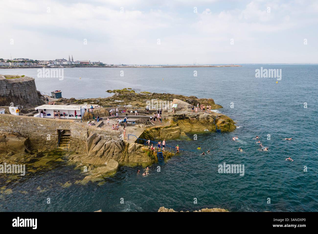 Aerial View of Forty Foot Swimming Attraction, Dalkey, Ireland Stock ...