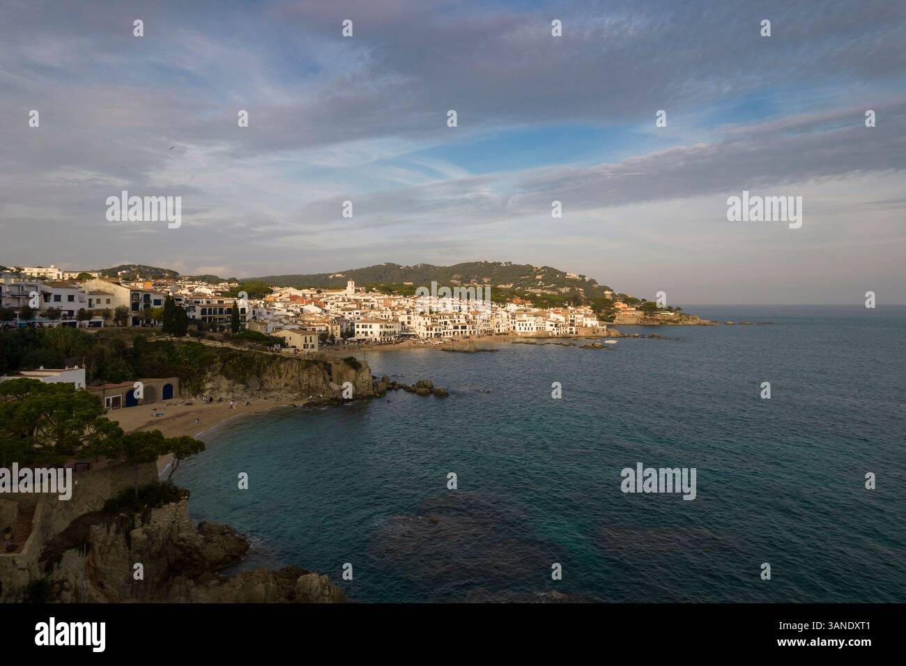 Aerial view of Calella de Palafrugell, Costa Brava, Catalunya, Spain ...