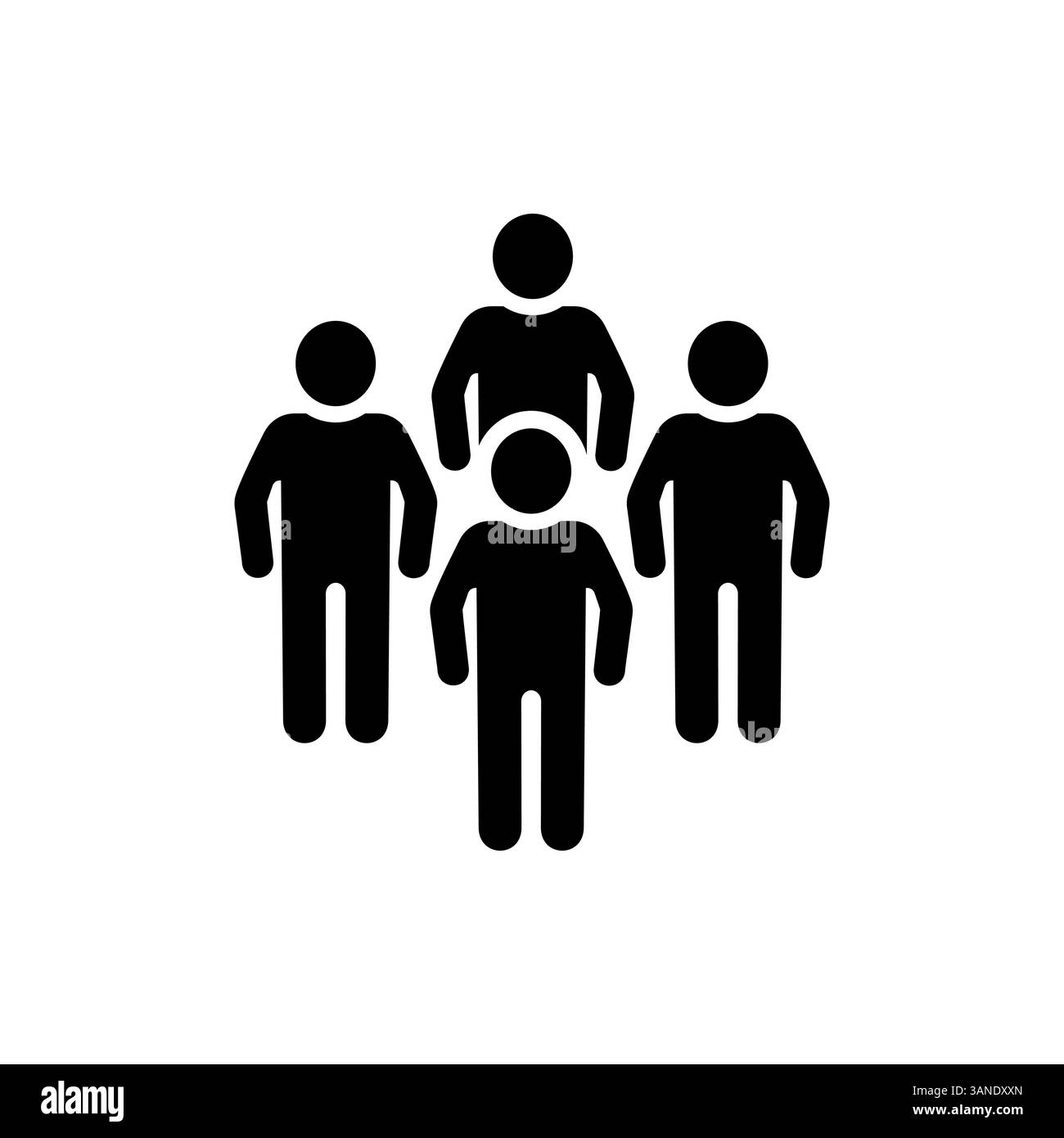 flat vector icon of a group of people, in black color on a white ...
