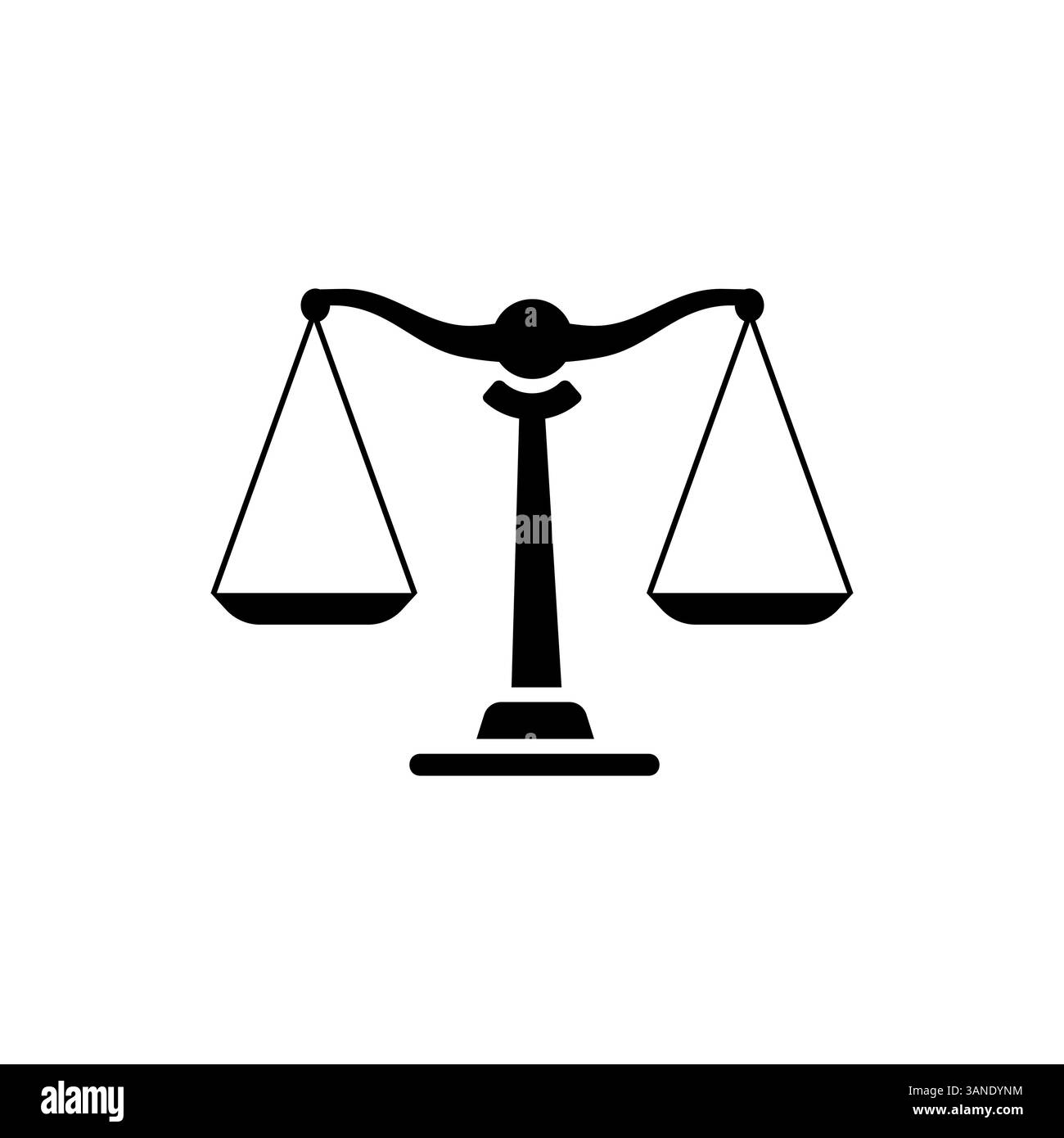 flat vector scales icon, in black color on a white background, court ...