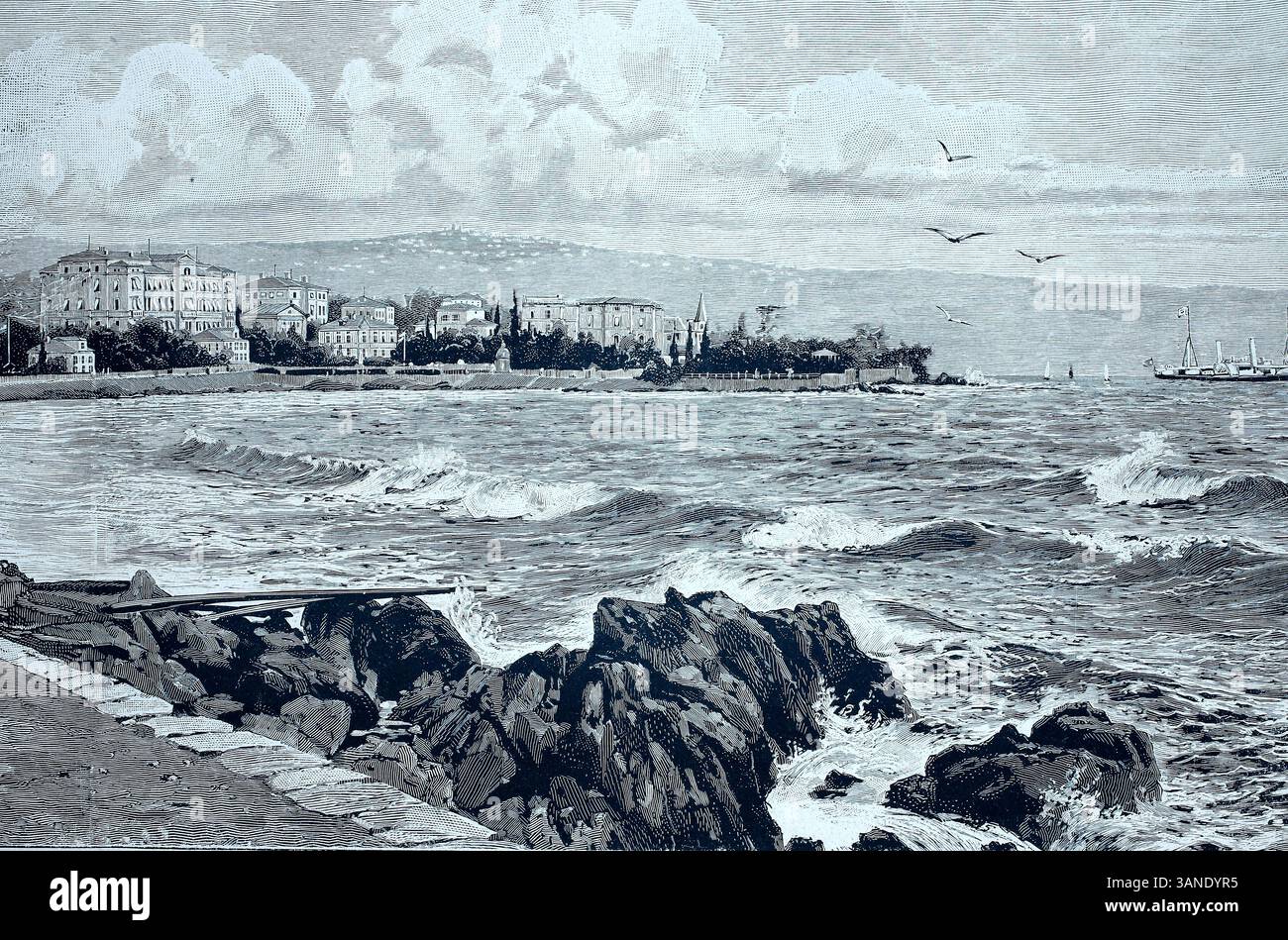 Abbazia, Italian name of Opatija, seaside resort on the Kvarner Bay ...
