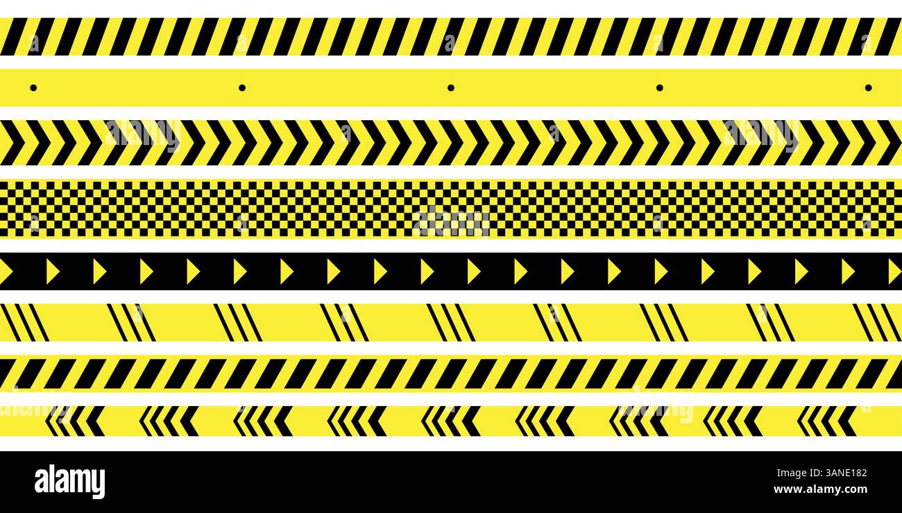 Yellow warning tapes - vector illustration Stock Vector Image & Art - Alamy