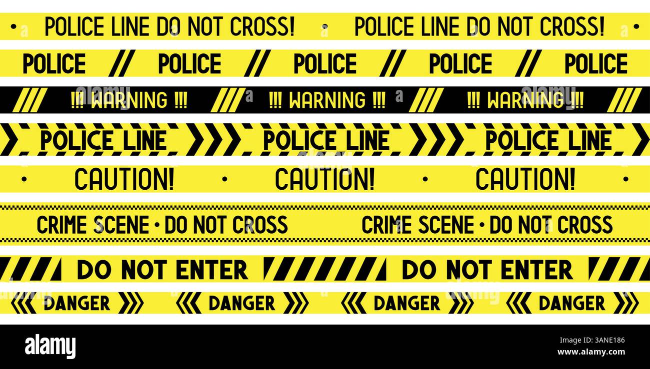 Crime scene - police tapes - vector illustration Stock Vector Image ...