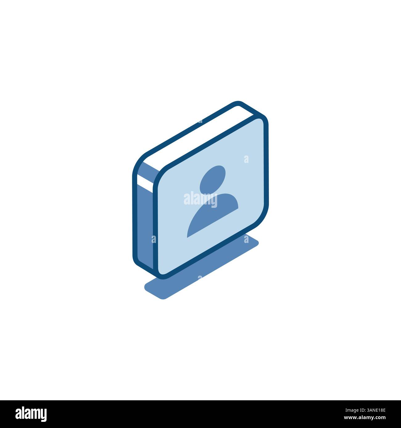 isometric vector user linear icon square, in color on a white ...