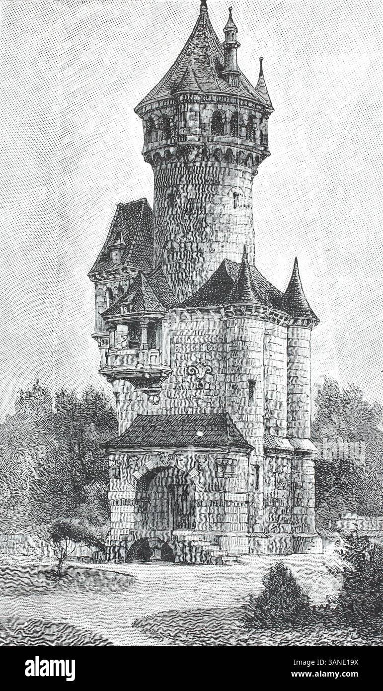 Mother Tower, Landsberg, around 1890, Bavaria, Germany, digital ...