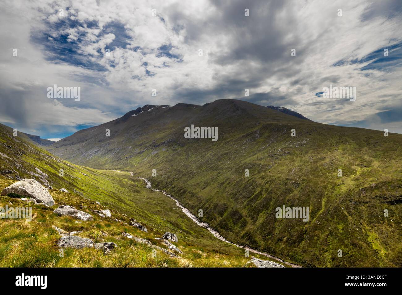 Scotland, hills, trees, stream, loch, dramatic skies, clouds ...