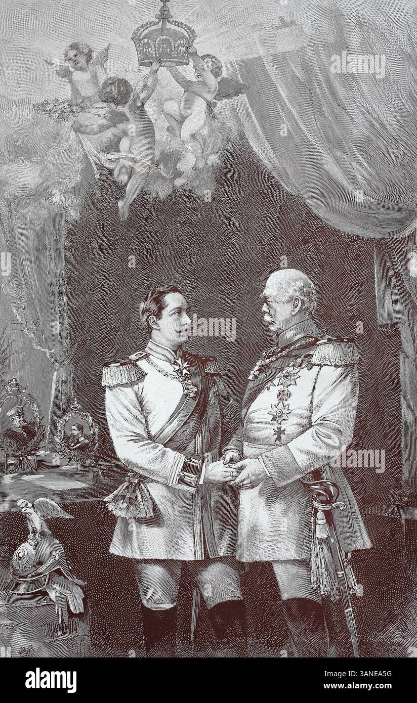 The German Emperor Wilhelm I and the Prussian Prime Minister Otto von ...
