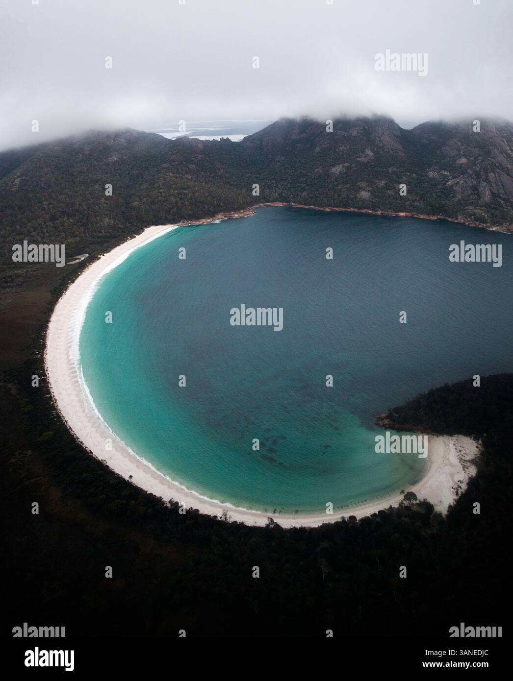 Aerial View of Wineglass Bay, Freycinet National Park, Tasmania ...