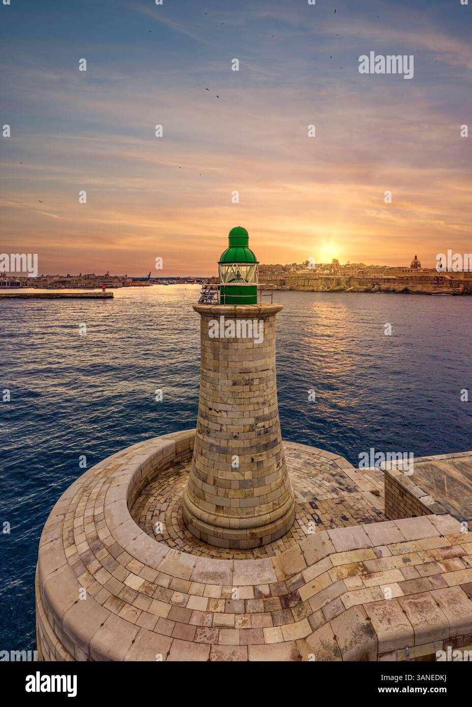 Aerial view of the Grand Harbour Lighthouse, Malta Stock Photo - Alamy