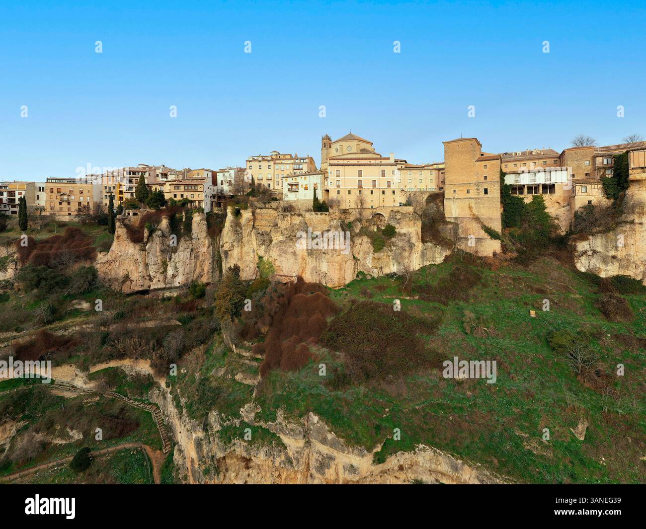Aerial view of Cuenca, a small town built on the rocks in Spain Stock ...
