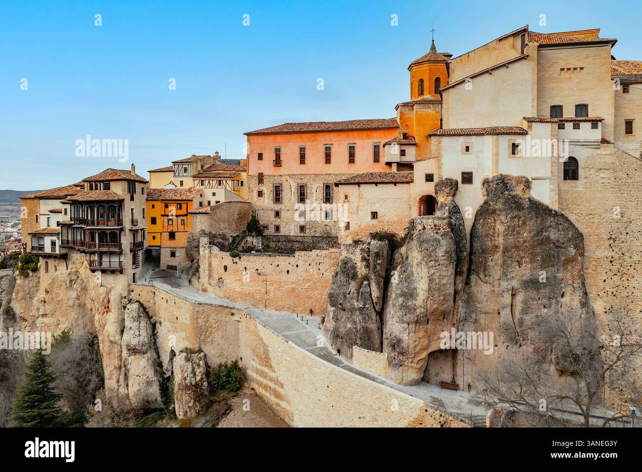 Aerial view of Cuenca, a small town built on the rocks in Spain Stock ...