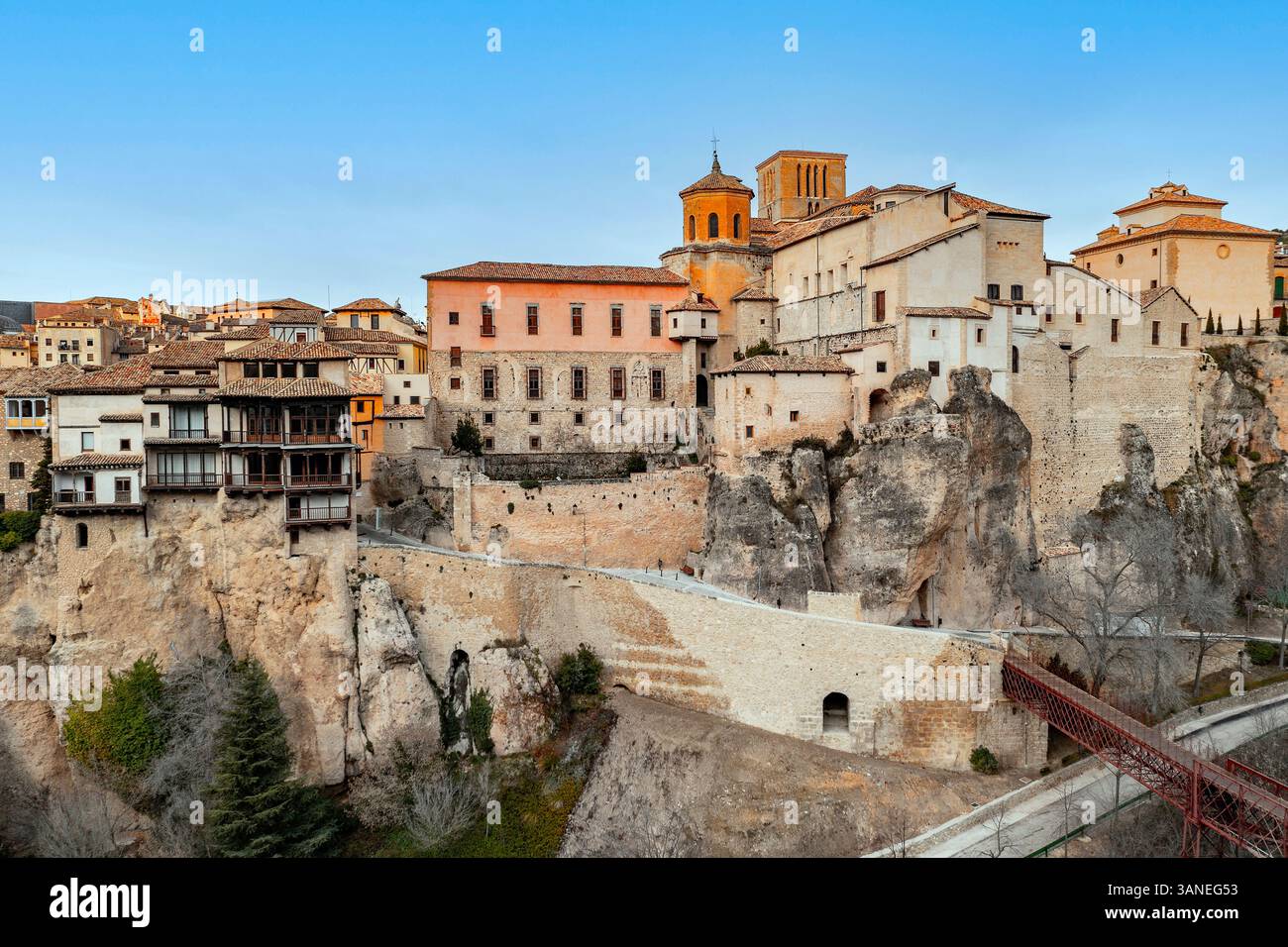 Aerial view of Cuenca, a small town built on the rocks in Spain Stock ...