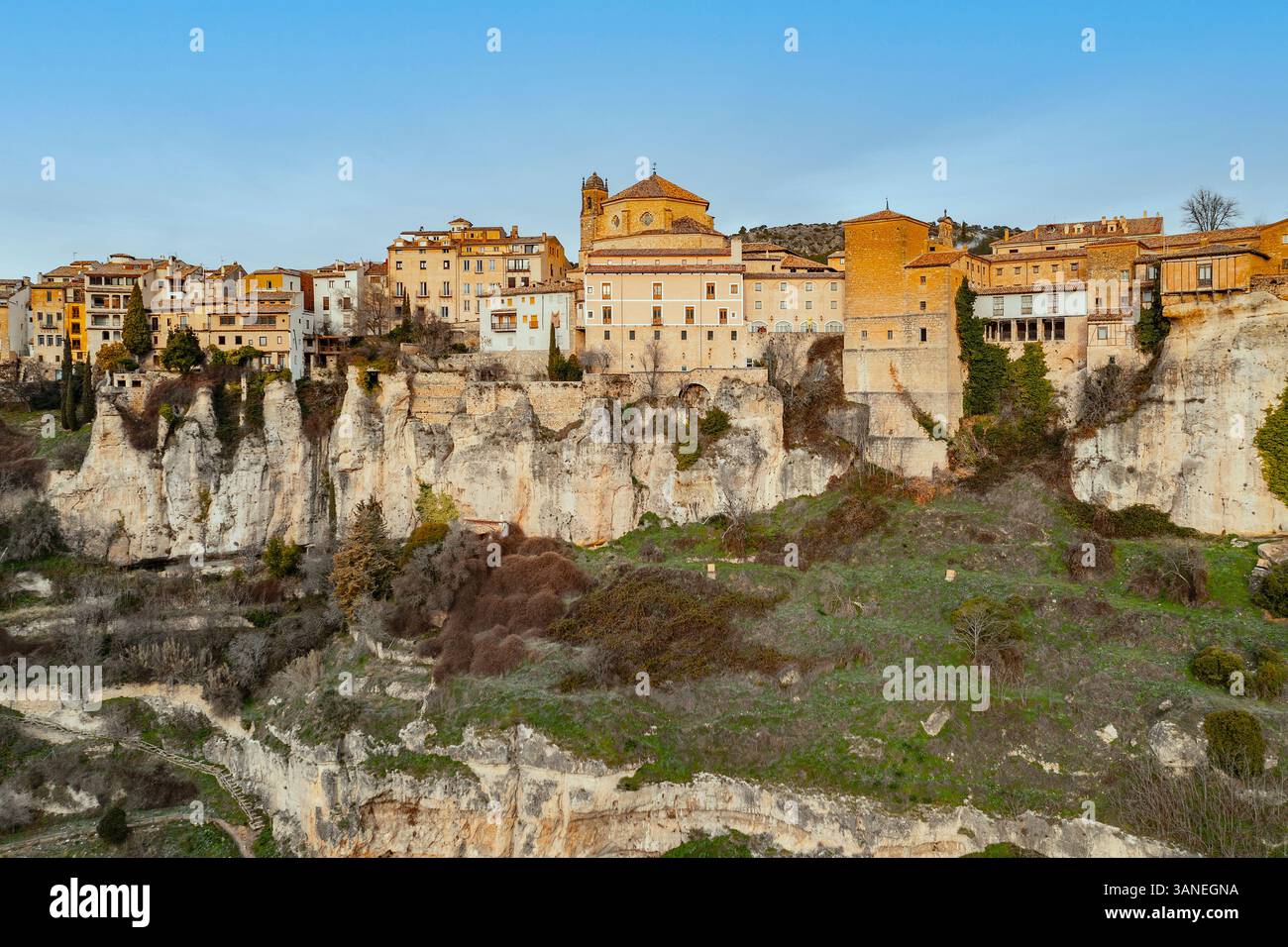 Aerial view of Cuenca, a small town built on the rocks in Spain Stock ...