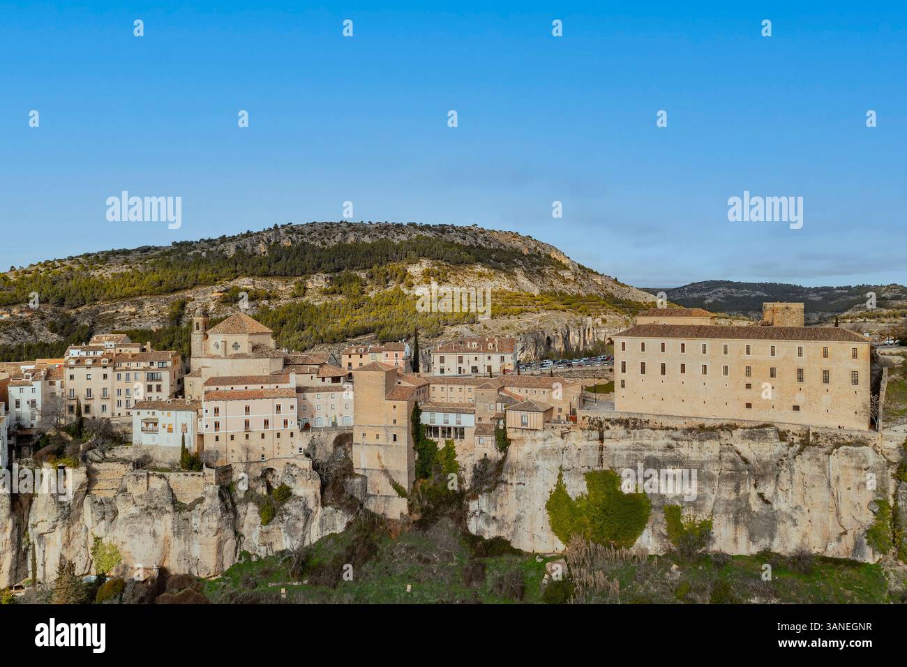 Aerial view of Cuenca, a small town built on the rocks in Spain Stock ...