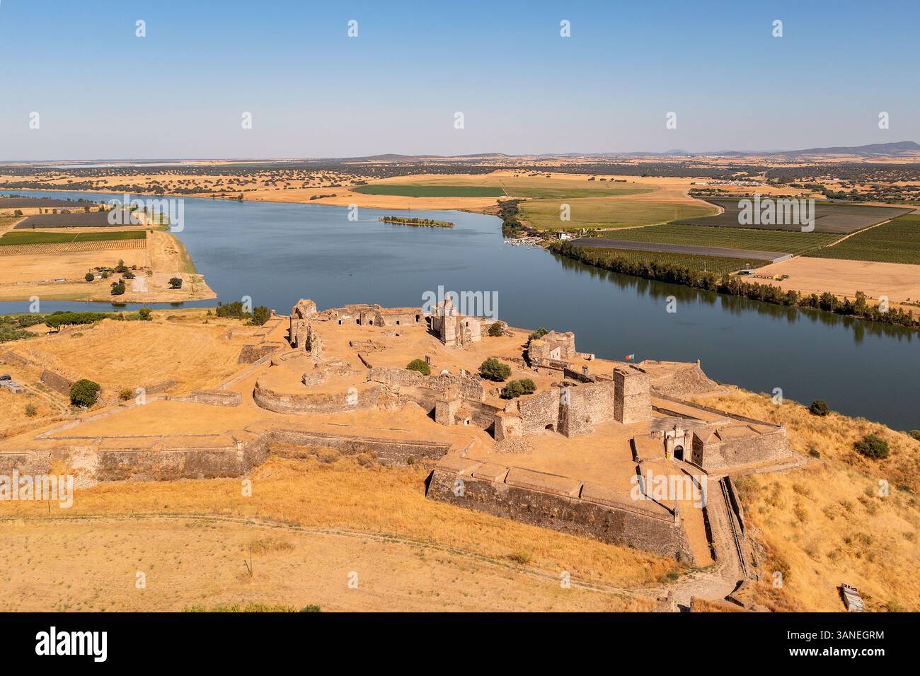 Aerial view of Forte de Santa Luzia, a castle in Elvas, Portugal Stock ...