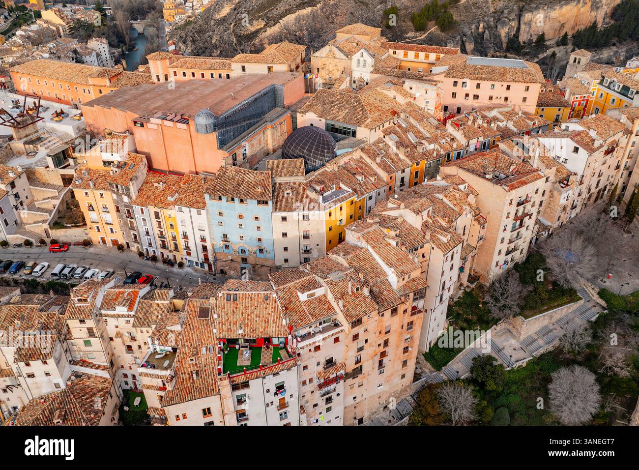 Aerial view of Cuenca, a small town built on the rocks in Spain Stock ...